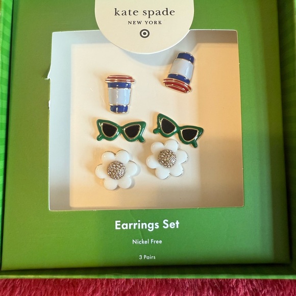 kate spade | Jewelry | Kate Spade Earrings Set Green White Blue | Poshmark